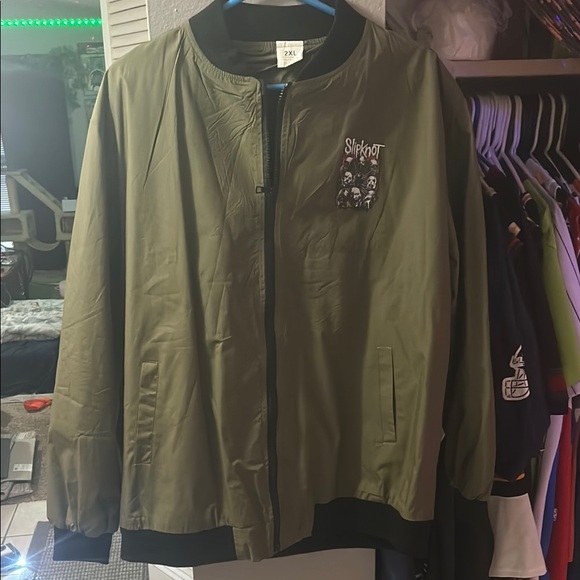 Jackets & Coats | Slipknot Olive Green Bomber Jacket | Poshmark